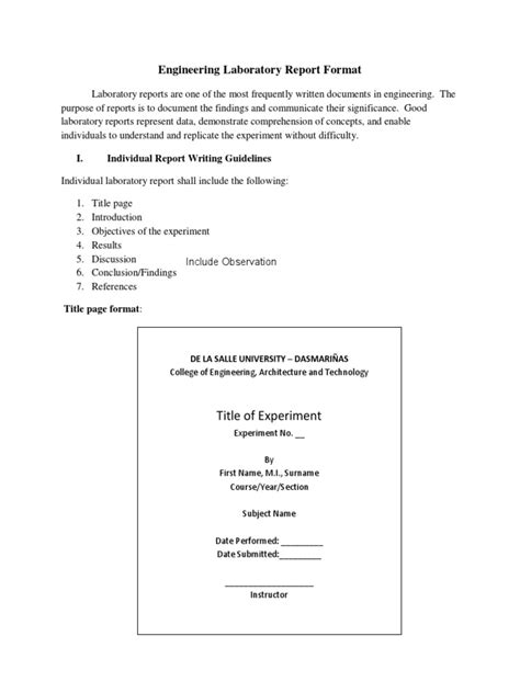 Laboratory Report Format And Grading Rubric Pdf Experiment Understanding