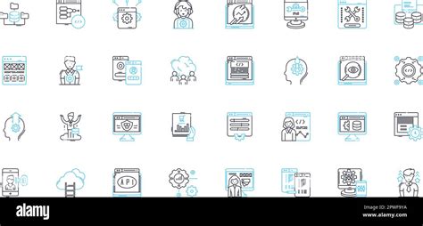 Graphic Design Linear Icons Set Typography Color Layout Branding Illustration Vector Logo