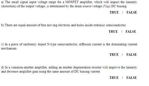 solved a the small signal input voltage range for a mosfet