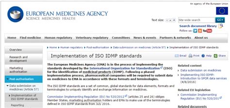 New ISO IDMP EMA Official Guidelines