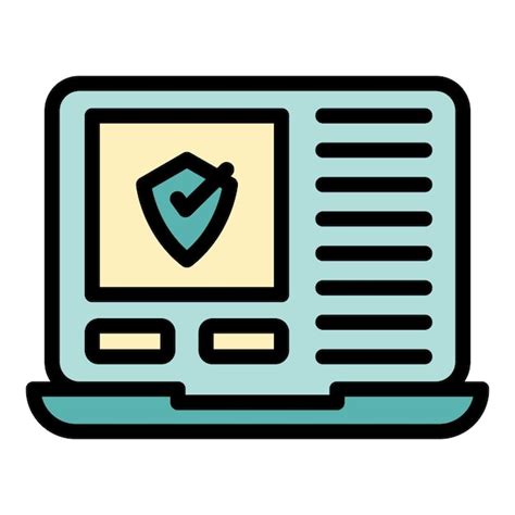 Premium Vector Laptop Secure Login Icon Outline Vector Online User New Password Color Flat
