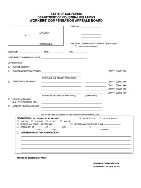 Pre Trial Conference Statement Dir Form Fill Out And Sign Printable