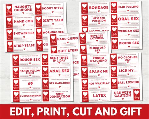 Naughty Coupons Template Printable Naughty Coupon Book Editable Sex