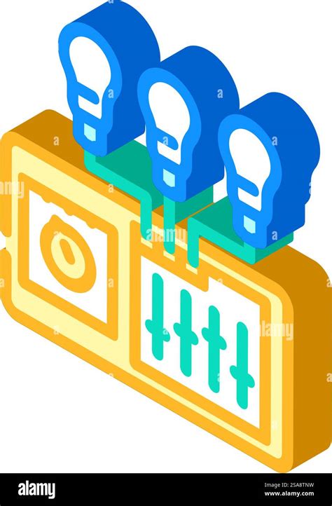 Lighting Controls Efficient Isometric Icon Vector Lighting Controls