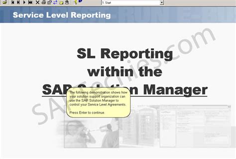 Service Level Reporting With In The SAP Solution Manager