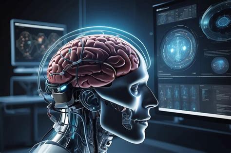 Premium Ai Image Futuristic Brain Interface Lab