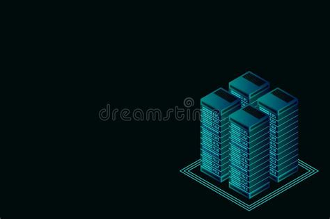 Server Room Isometric Cloud Storage Data Data Center Big Data Processing And Computing