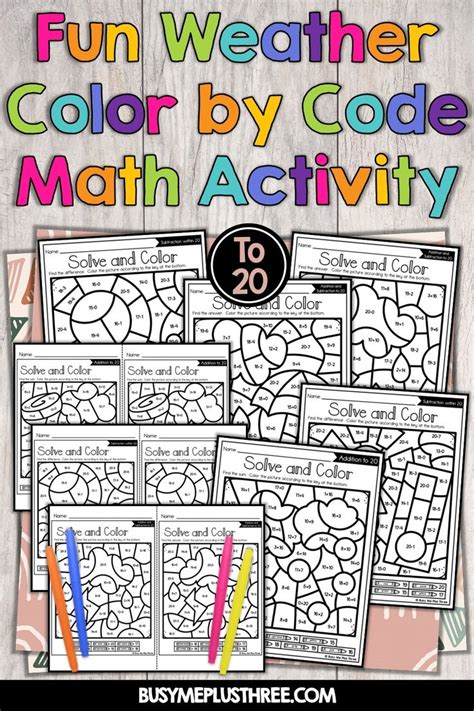 Color By Code WEATHER Color By Number Addition And Subtraction To Addition And