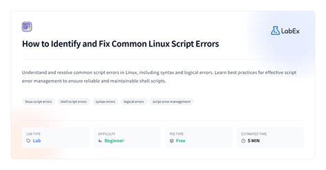 how to identify and fix common linux script errors labex