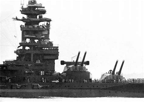 World Battleship Nagatos Forward Bridge And No 1 And No 2 Turrets