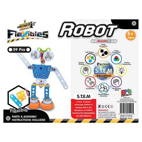 Construct It Flexibles Build A Robot 59 Pieces