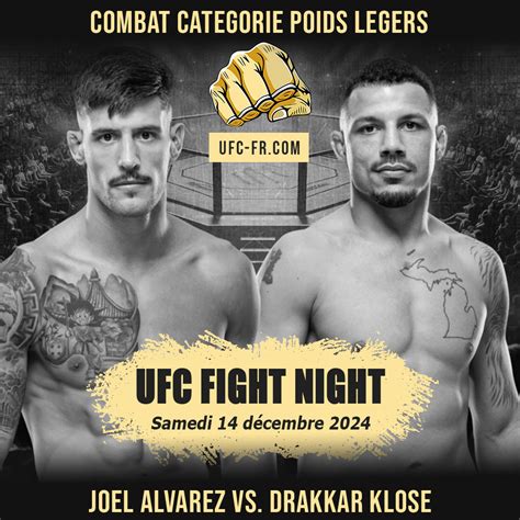 Ufc On Espn 63 Joel Alvarez Vs Drakkar Klose Ufc Fans