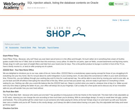 Sql Injection Attack Listing The Database Contents On Oracle