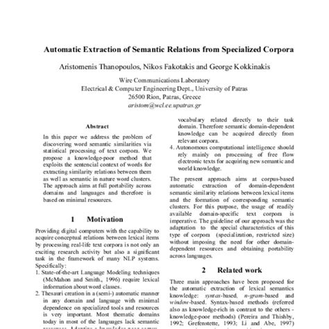 Automatic Extraction Of Semantic Relations From Specialized Corpora Acl Anthology