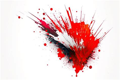 다채로운 페인트 생성 Ai의 흰색 배경 추상 스플래시 버스트 폭발에 빨간색 페인트 밝아진 파열 프리미엄 사진