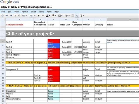 Project Management Templates For Google Docs Garmahis Design Magazine