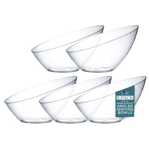 12 Pack White Plastic Serving Bowls 54 Oz Angled Table Salad And Fruit Disposable For Chip