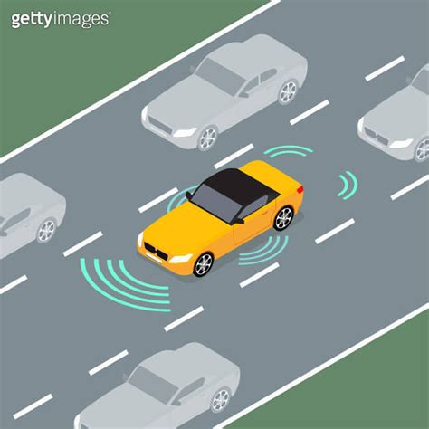 Autonomous Car Icon Drive Sensor Digital Autonomous Vehicle Car Self Driverless Vector Smart