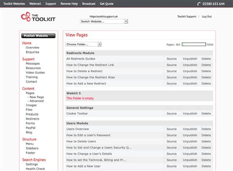 Toolkit Websites Our History