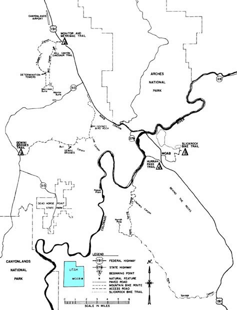Moab Area Biking Trails Map Canyonlands National Park