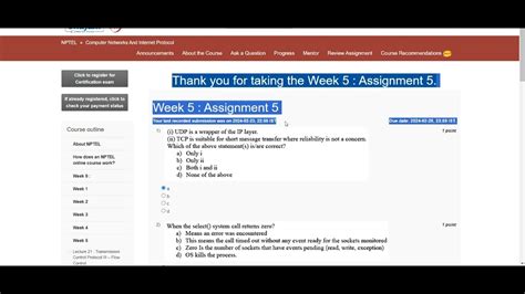 computer network and internet protocol week 5 quiz assignment