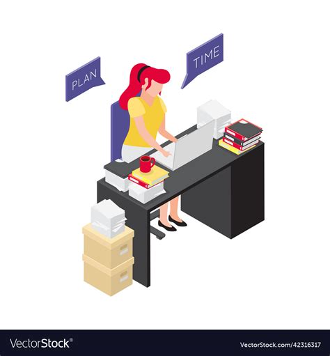 Time Management Isometric Icon Royalty Free Vector Image