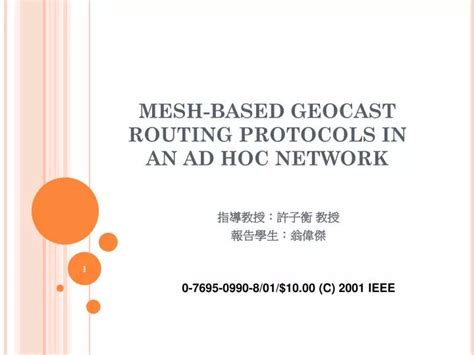 Ppt Mesh Based Geocast Routing Protocols In An Ad Hoc Network