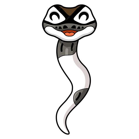 Premium Vector Cute Axanthic Pied Ball Python Cartoon