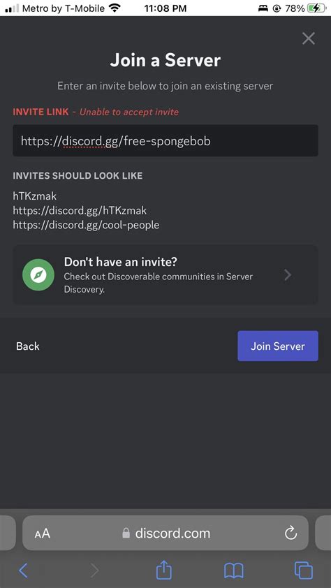Can’t join servers : r/discordapp
