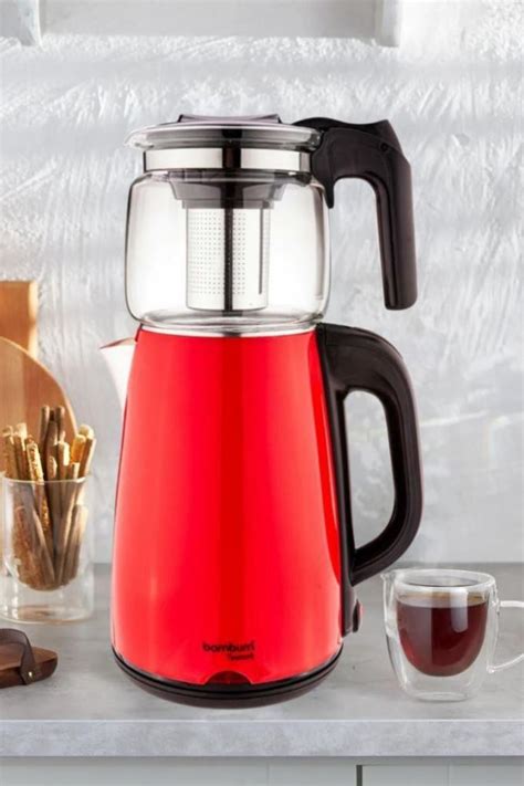 Teatech Cam Demlikli Çay Makinası Su Isıtıcı Kettle