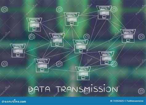 Computer Network With Plenty Of Connections Data Transmission Stock