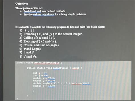 solved objectives the objective of this lab predefined