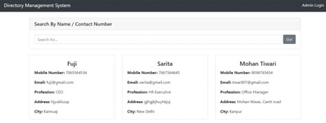 Directory Management System Project In Php With Source Code And Report