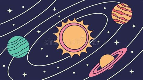 Solar System Planets Astronomy And Space Exploration Vector Design
