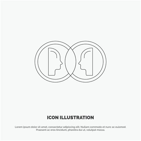 Coin Face Dual Duplicate Man Line Icon Vector 19105848 Vector Art At