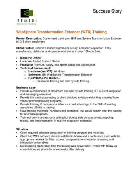 Remedi Retail Websphere Transformation Extender Pdf Business Process Software