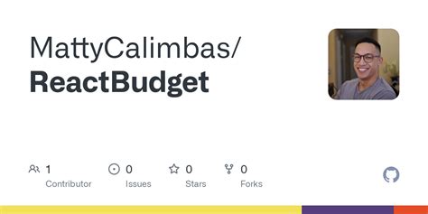 GitHub MattyCalimbas ReactBudget