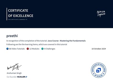 java learningjourney achievement scaler preethi sasikumar