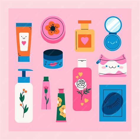 손으로 그린 한국의 아름다움 요소 컬렉션 무료 벡터