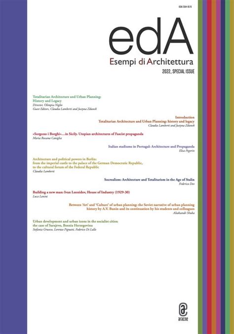 Racne Totalitarian Architecture And Urban Planning History And Legacy Eda Special Issue 2022