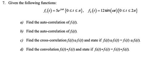 Solved Given The Following Functions Chegg Com