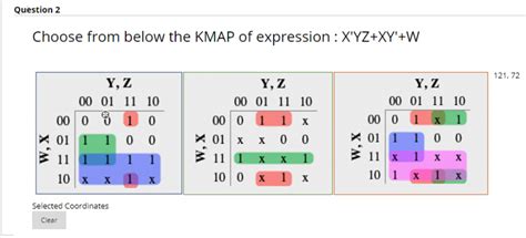 Solved Question 2 Choose From Below The Kmap Of Expression
