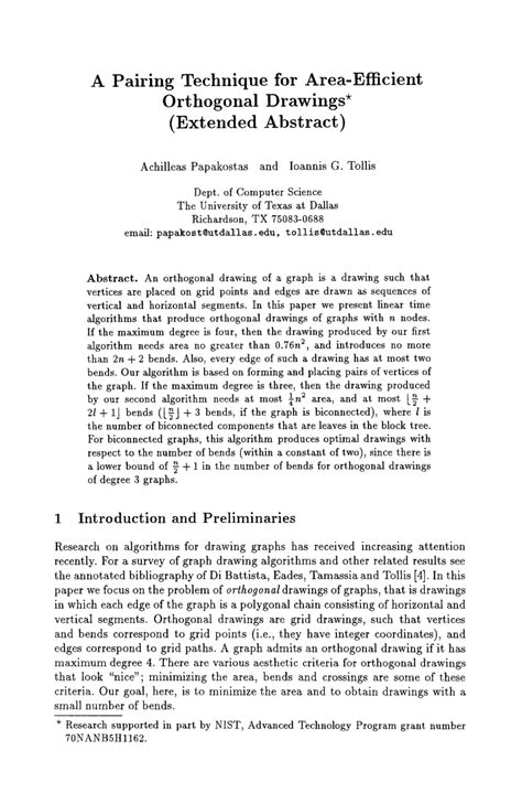 Pdf A Pairing Technique For Area Efficient Orthogonal Drawings