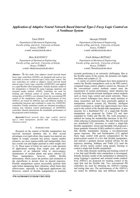 pdf application of adaptive neural network based interval type 2