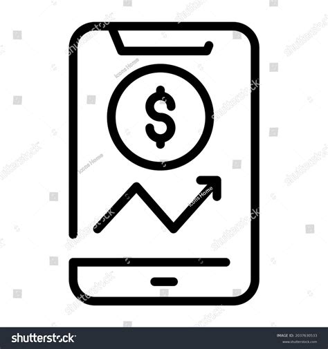 Mobile Analytics Outline Icon Business Finance Stock Vector Royalty Free 2037630533 Shutterstock