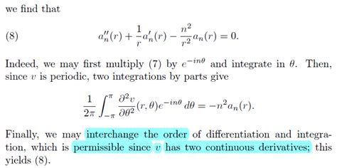 Real Analysis Swapping Order Of Differentiation Integration