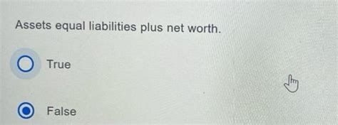 Solved Assets Equal Liabilities Plus Net Worth True False