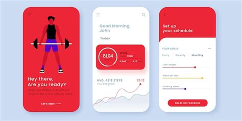 free vector workout tracker app template