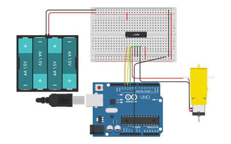 Circuit Design L293d Tinkercad