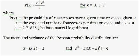 Applied Statistics The Poisson Probability Distribution Function Mean And Variance